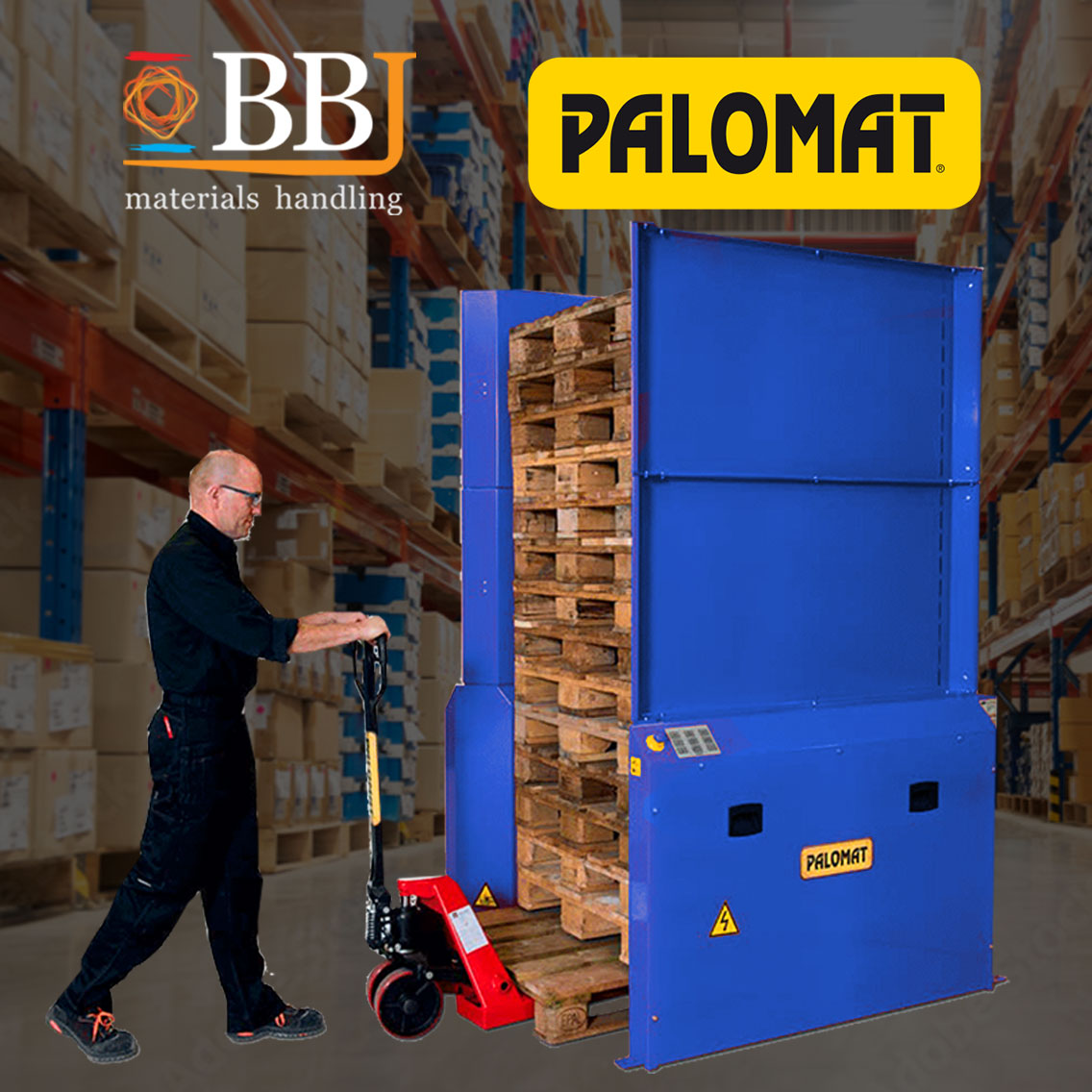 Reinforced PALOMAT Pallet Dispensers - BBJ Materials Handling